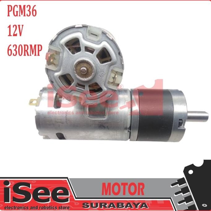 Jual Pgm36 Dc Motor 12V 630Rpm Micro Brush Speed Planetary Gear Box ...