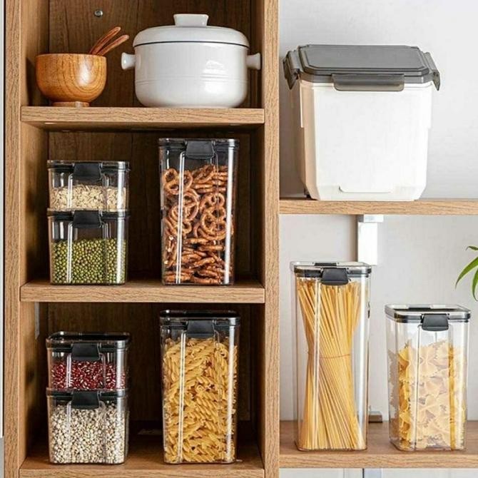 Jual Toples Kotak Plastik Bening Kekinian Makanan Kue Serbaguna 1800 ml ...