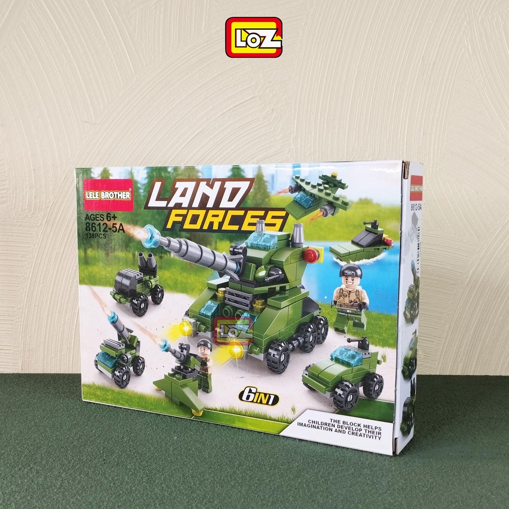 Jual LELE Brother - 8612-5A Land Forces Army Tank 6IN1 / DIY Brick Block Mainan Balok Building ...