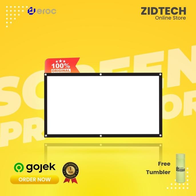 Jual Eroc Screen Proyektor 100 Inch-Kain Polyster Sreen Projector Layar ...