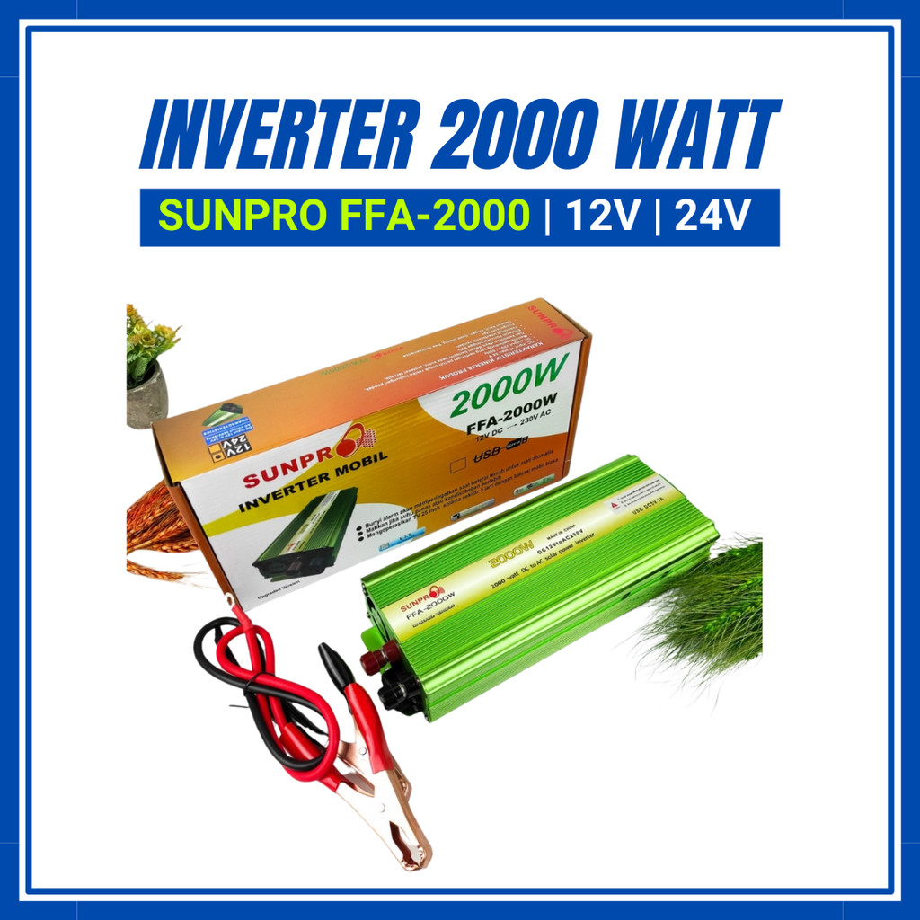 Jual POWER INVERTER 2000 WATT 12 VOLT 24 VOLT SUNPRO FFA-2000 POWER INVERTER DC TO AC 220v ...