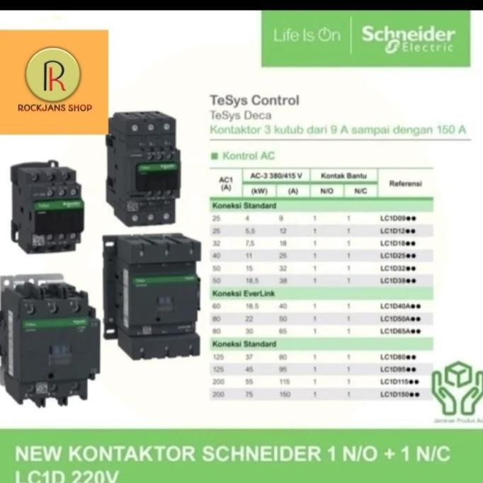 Jual Kontaktor Type Lc 1D-09 , Lc 1D-12 , Lc1 D-18 , Lc 1D-25 ,, Lc 1D ...