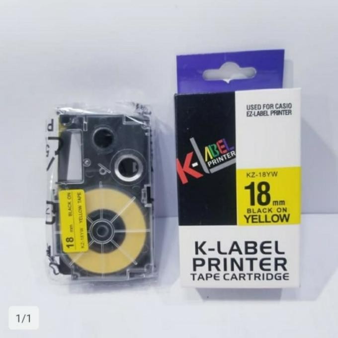 Jual REFILL K-LABEL PRINTER EZ LABEL 18MM COMPATIBLE CASIO TAPE CARTRIDGE | Shopee Indonesia