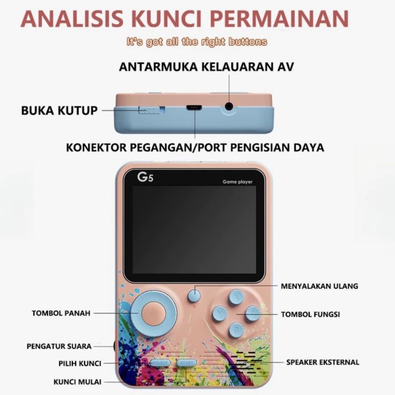 Jual Konsol Game Portable Classic 500 Game Built-in, Support TV ...