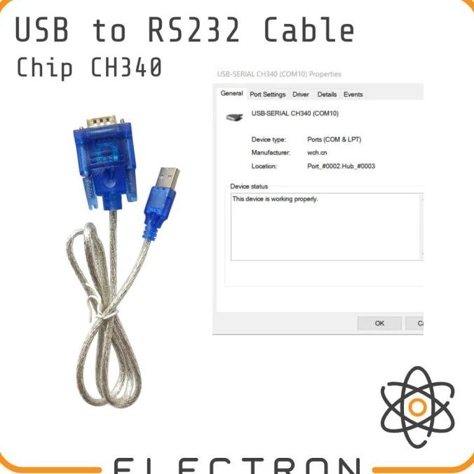 Jual USB to RS232 CH340 Serial Port DB9 Cable COM Port Adapter CH 340 ...