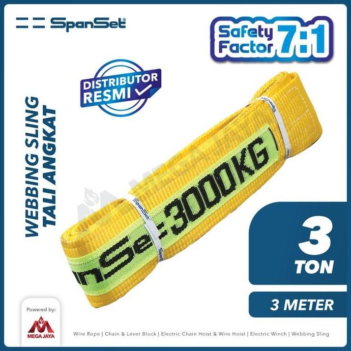 Jual Murah Spanset Webbing Sling Belt / Tali Angkat 3 Ton X 3 Meter ...