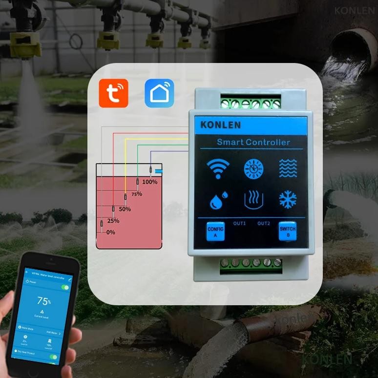 Jual Konlen Tuya Water Level Sensor Wifi Smart Home Leakage Flood Alarm ...