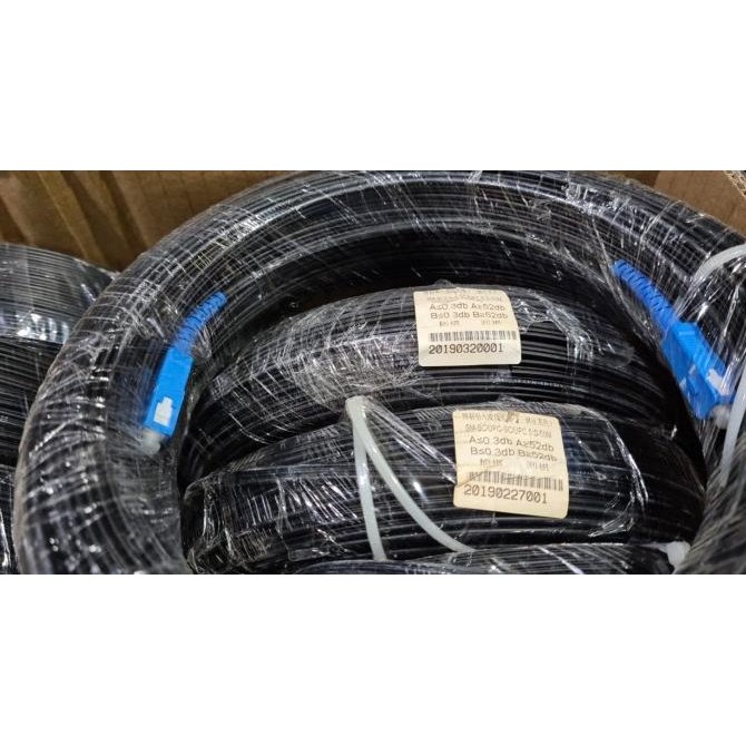 Jual Kabel Fiber Optik FTTH SC Indihome / Drop Wire Core Optic 50 Meter ...