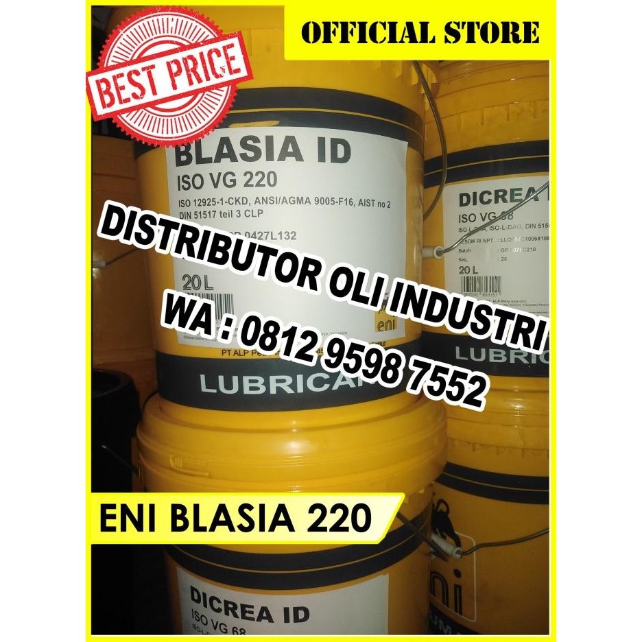 Jual Eni Blasia 220 ( Oli Gear Industri Iso Vg 220 - 20 Liter ...