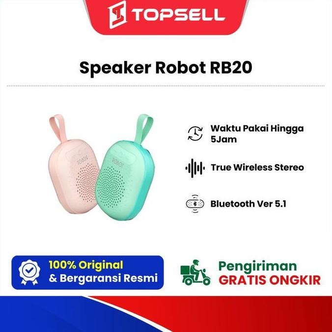 Jual Original ROBOT TWS Speaker Bluetooth 5.1 Mini Portable RB20 RGB Garansi Resmi | Shopee ...