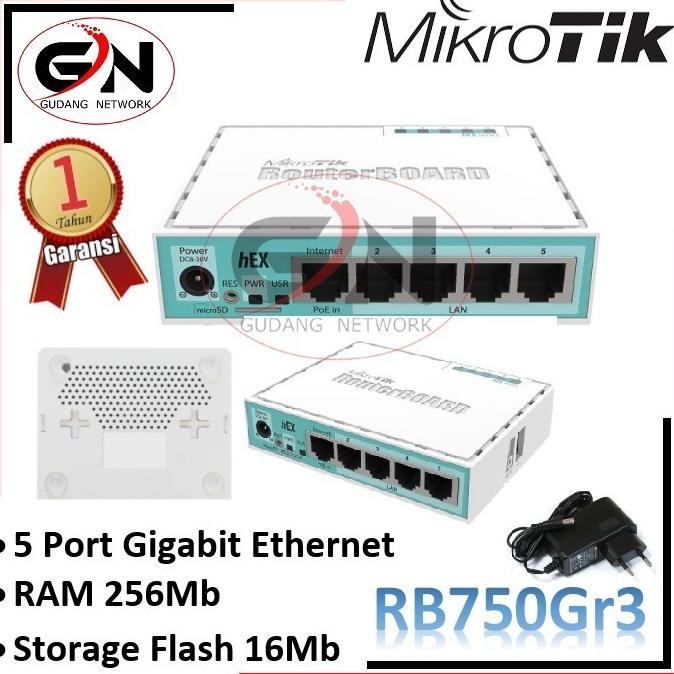 Jual MIKROTIK RB750GR3 (HEX)/ ROUTER MIKROTIK RB750 GR3 HEX/ RB 750GR3 ...