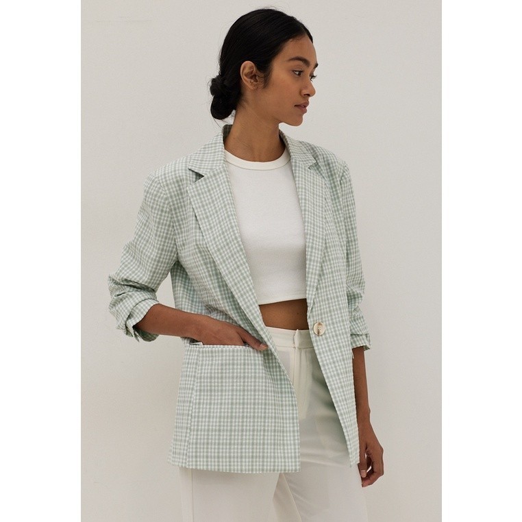 Jual Love, Bonito - Outer Wanita - Shiloh Checkered Oversized Blazer ...