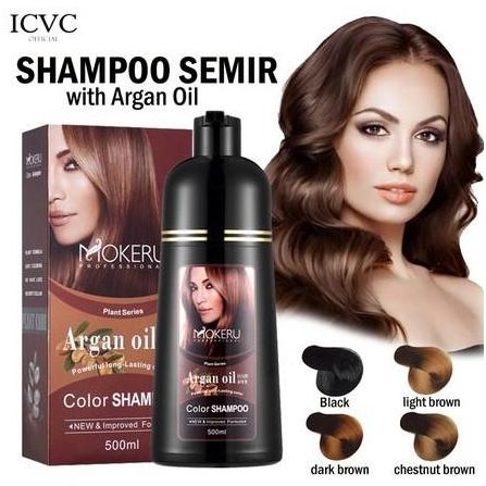 Jual Shampo Pewarna Rambut Herbal 500ML Sampo Semir Rambut Hitam ...