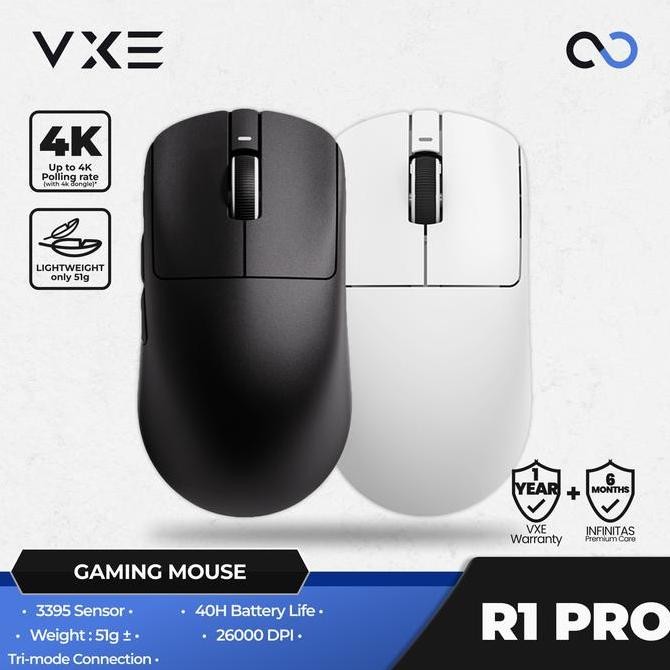 Jual VGN VXE R1 PRO 4K Wireless Light Weight Gaming Mouse | Shopee ...