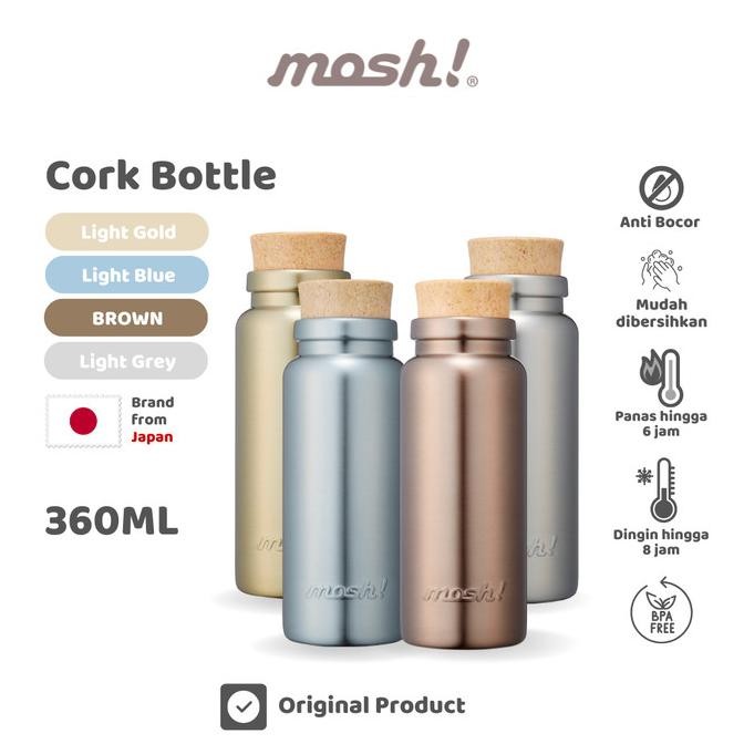 Jual MOSH CORK BOTTLE LIGHT - BOTOL MINUM TERMOS STAINLESS 360ML STOK TERBATAS | Shopee Indonesia