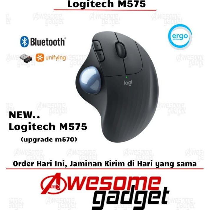Jual Logitech M570 Wireless Mouse Trackball MX Ergo Killer Mac Windows ...