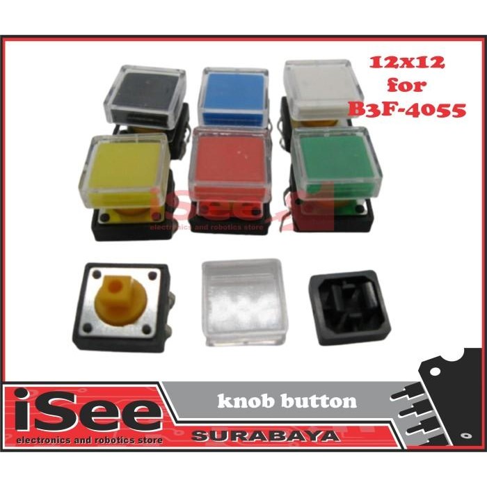 Jual square cover cap for 12*12mm push Button Tactile Tact Switch b3f-4055 | Shopee Indonesia