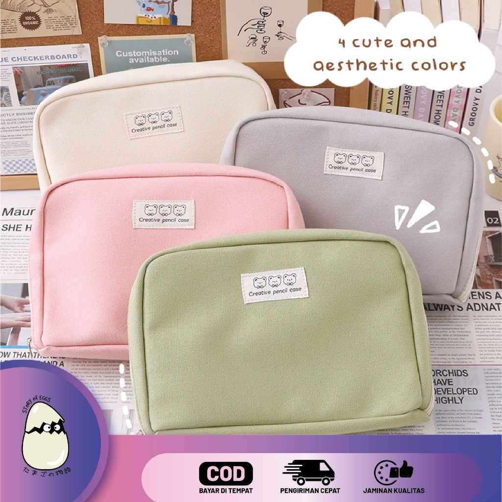 Jual Pastel Aesthetic and Cute Fancy Pencil Case Travel Kotak pensil ...