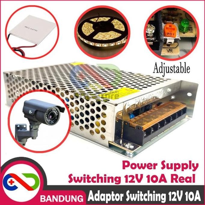 Jual ADAPTOR 12V 10A POWER SUPPLY SWITCHING JARING PELTIER CCTV LED STRIP ORIGINAL DAN ...