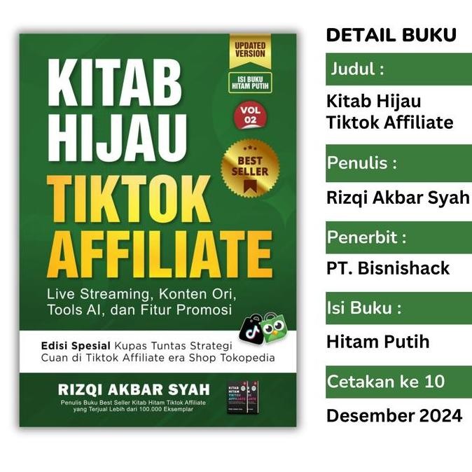 Jual Paket Lengkap 4 Buku Kitab Hitam Kitab Hijau Tiktok Affiliate Jurnal 90 Hari Konsisten ...