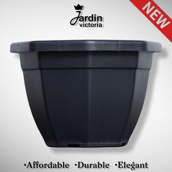 Jual Pot Bunga Hitam 30 Octagon | Jardin Victoria Pot Tanaman Besar ...