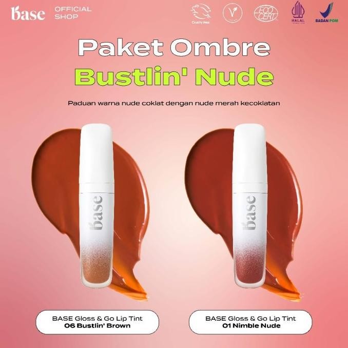 Jual BUY 1 GET 1 - BASE Gloss & Go Lip Tint Paket Ombre Termurah | Shopee Indonesia