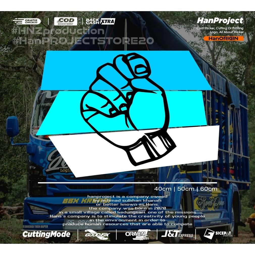 Jual At43 Dg-78 Sticker Kaca Truck Dan Pick Up Gambar Tangan Oleng 3 ...