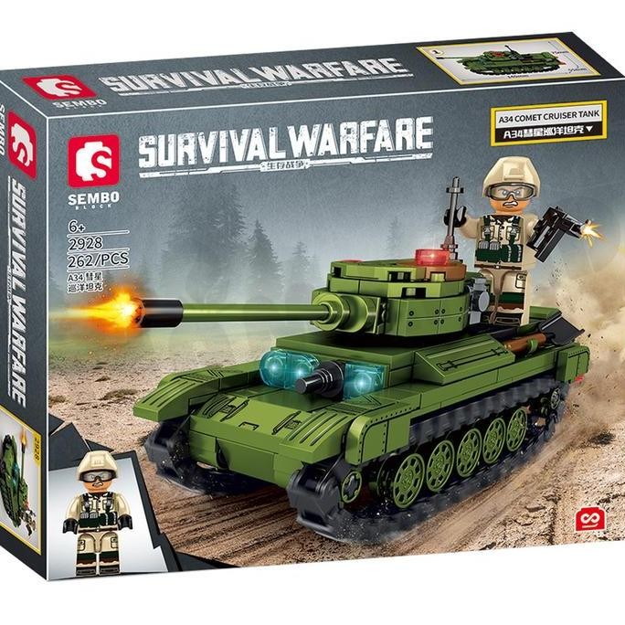 Jual Sembo Block Survival Warfare Main Battle Tank T34 Sherman Brick ...