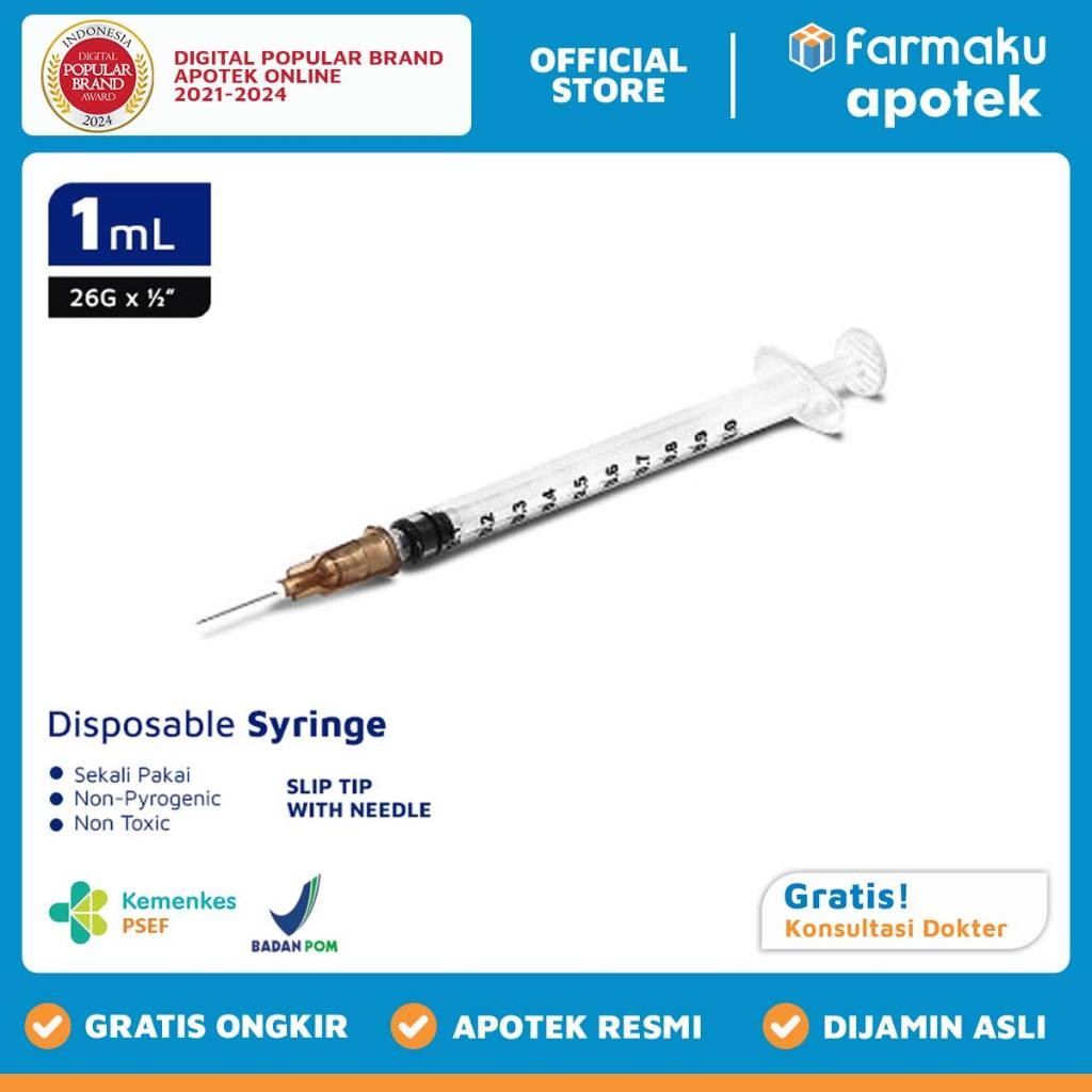 Jual Onemed Syringe Spuit 1 cc Tuberkulin Pcs - ASB | Shopee Indonesia