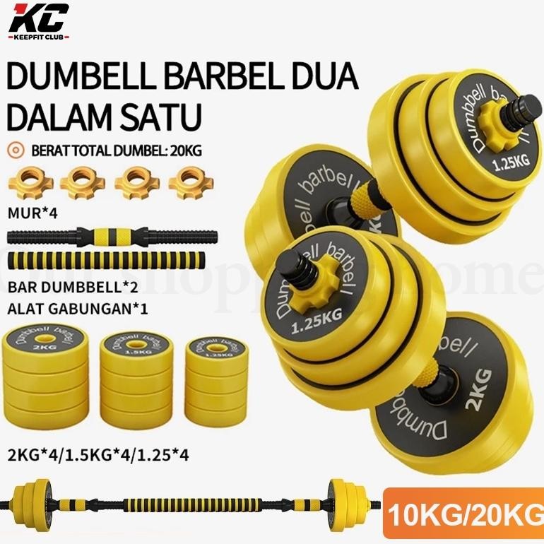 Jual 20kg Barbel Set Max Angkat Beban Fitness/10kg Dumbell Barbel Set ...