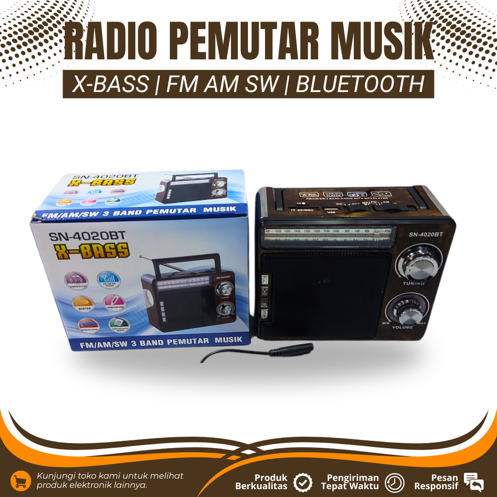 Jual SPEAKER RADIO PORTABLE XBAS SN-4020BT RADIO FM/SW/AM SPEAKER ...