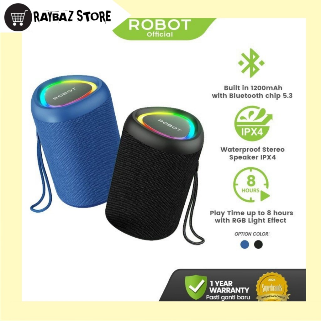 Jual ROBOT Bluetooth Robot Speaker RB120 - Bluetooth 5.3 RGB Waterproof ...