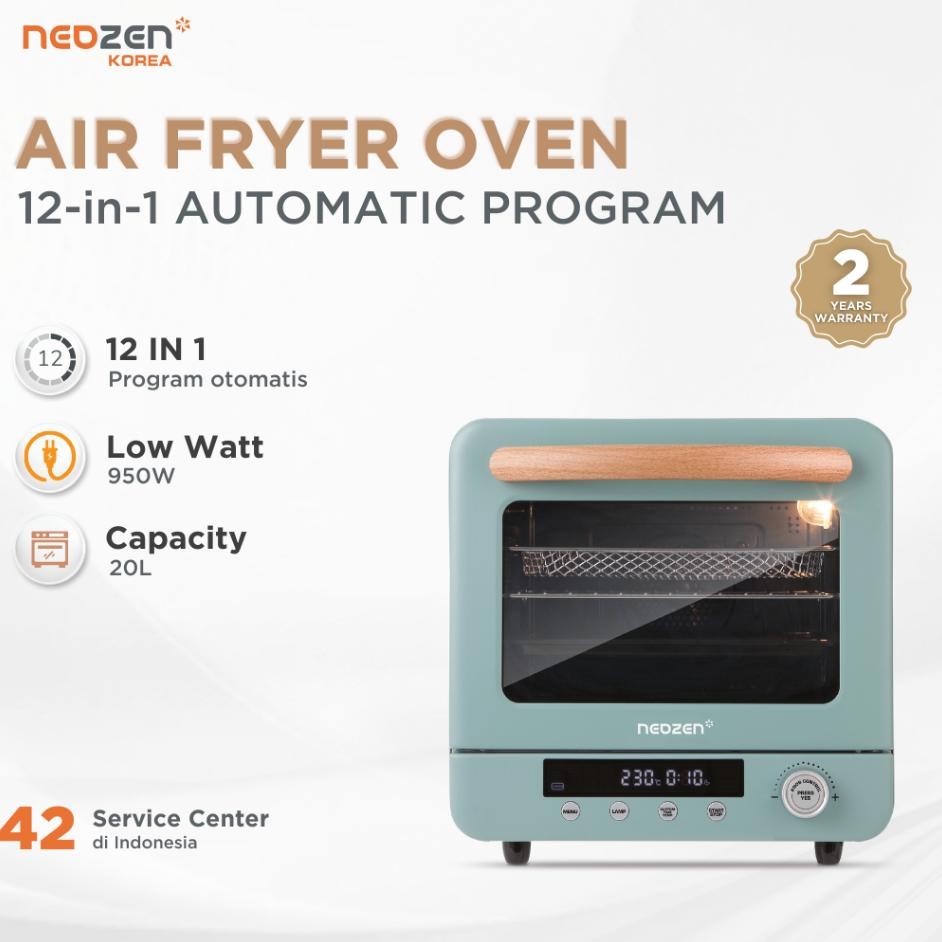 Jual Neozen Air Fryer Oven Low Watt 20 Liter Green Toca | Shopee Indonesia