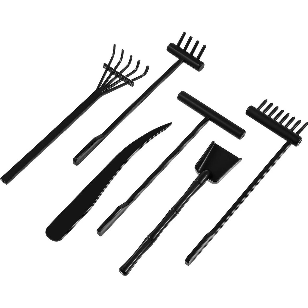 Jual 6 Pcs Sand Rake Box Rakes Mini Desk Rock Kit Tiny Ornament Push ...