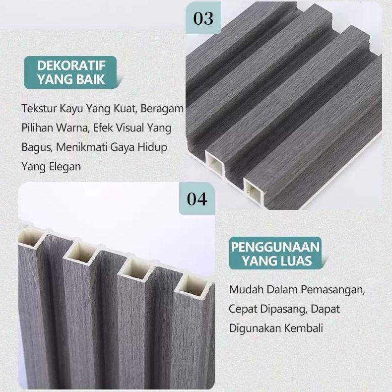Jual HJK Wood WPC Wall panel 2.9Meter*16Cm Dekorasi Dinding Anti Rayap Dan Anti Air WPC Aestetic ...