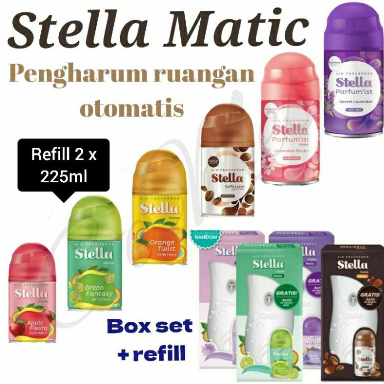 Jual Stella matic box set + refill 225ml pengharum ruangan otomatis ...