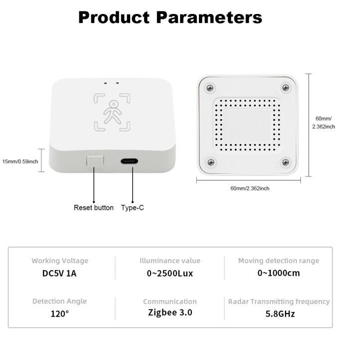 Jual Tuya Zigbee Human Presence Detector Smart Life MmWave Radar Pir ...