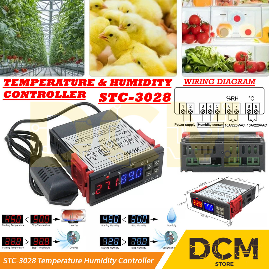 Jual STC-3028 Temperature Humidity Controller Digital Thermostat Hygrostat | Shopee Indonesia