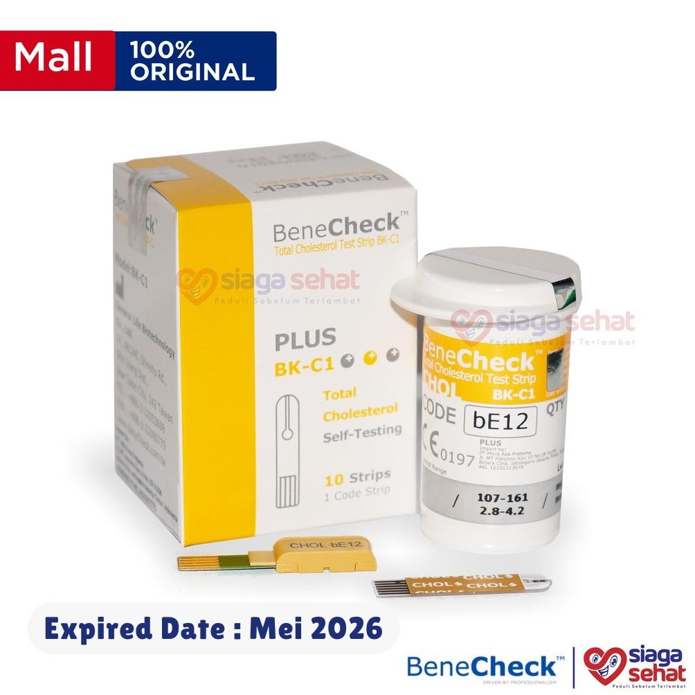 Jual Alat Cek Darah - BeneCheck PLUS Test Strip Kolesterol (ISI 10Pcs ...