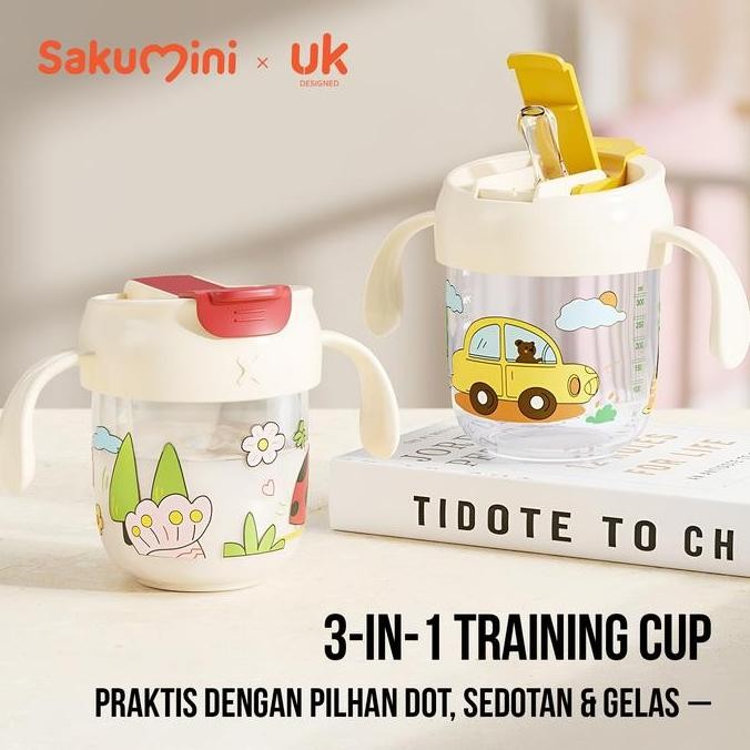 Jual Sakumini 3in1 Training Cup Duckbill Straw Gelas Minum Sedotan Anak Botol Bayi Bahan Aman ...