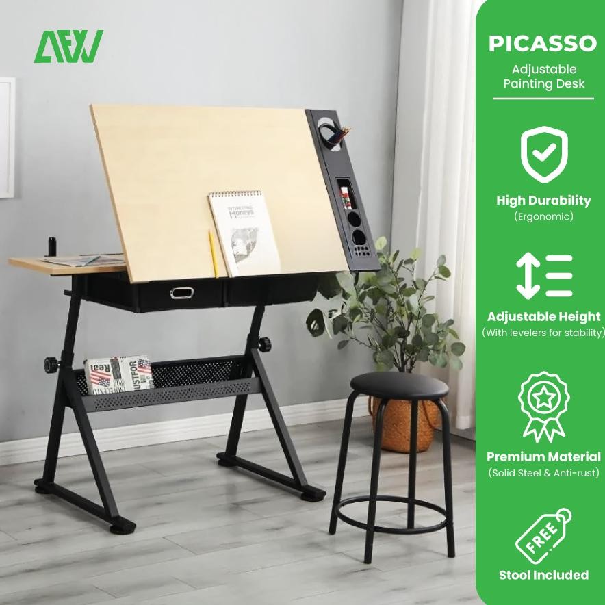 Jual PICASSO Meja Lukis Meja Gambar Adjustable AST | Shopee Indonesia