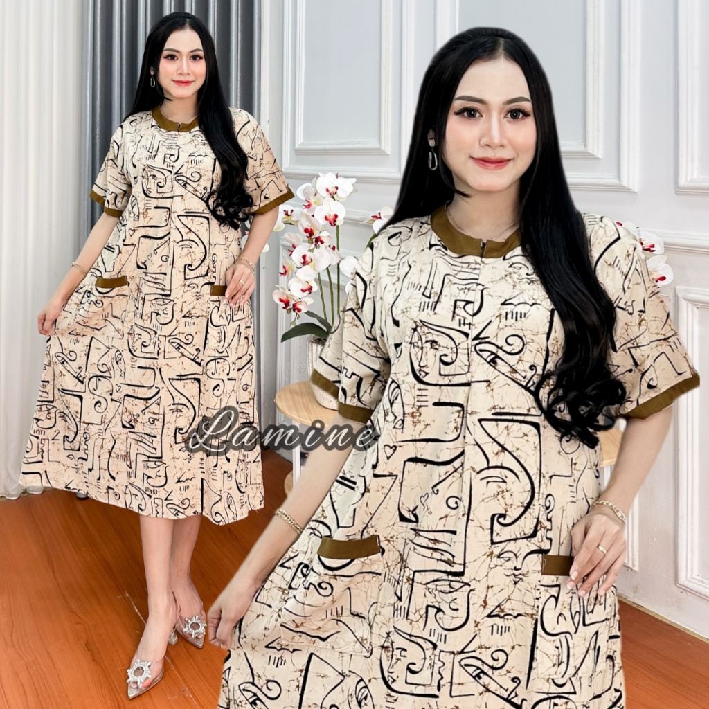 Jual Daster Wanita Kekinian Rayon Premium Busui Resleting Depan Ld 120 ...