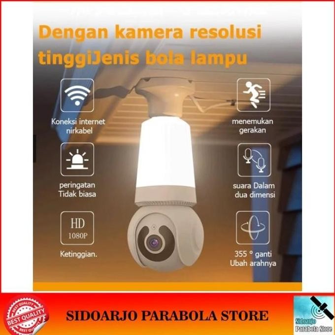 Jual CCTV IP Camera Lampu Bohlam Ipcam Bulb Panorama PTZ 360 Derajat ...