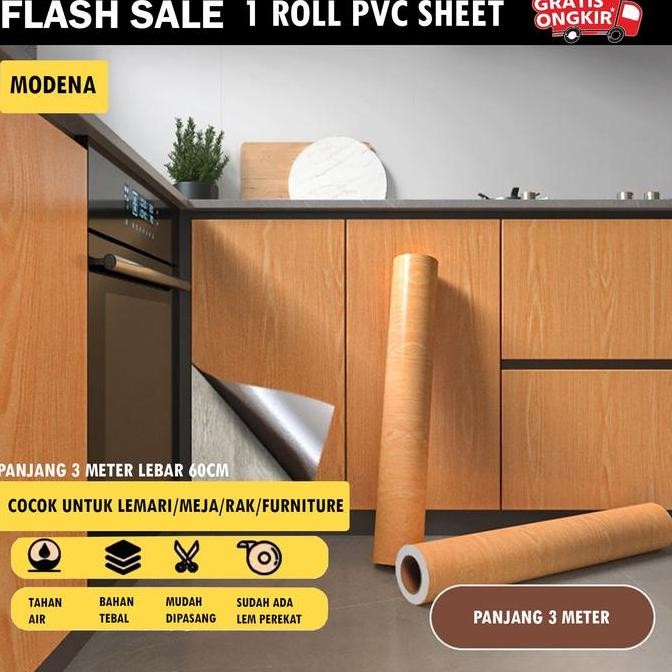 Jual Sticker Pelapis Furniture PVC RONA Textured Alami 60cm x 3m Cocok ...