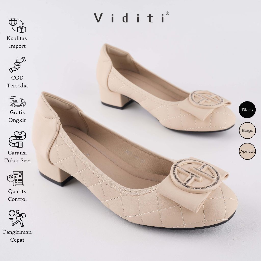 Jual Viditi Ava Block Heels 3 cm | Sepatu Import Wanita | Kerja ...