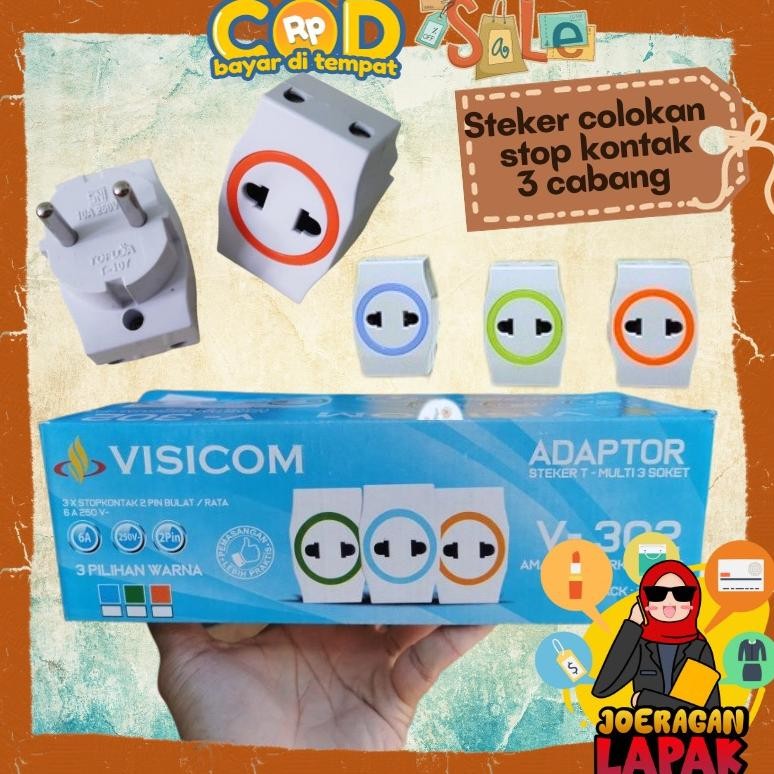 Jual Joeraganlapak Steker T Cabang 3 Colokan Listrik Stop Kontak ...