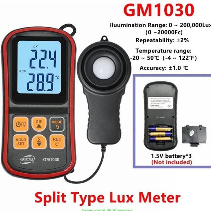 Jual LUX METER DATA LOGGER BENETECH GM1030 LIGHT LUXMETER SPECTROMETER ...