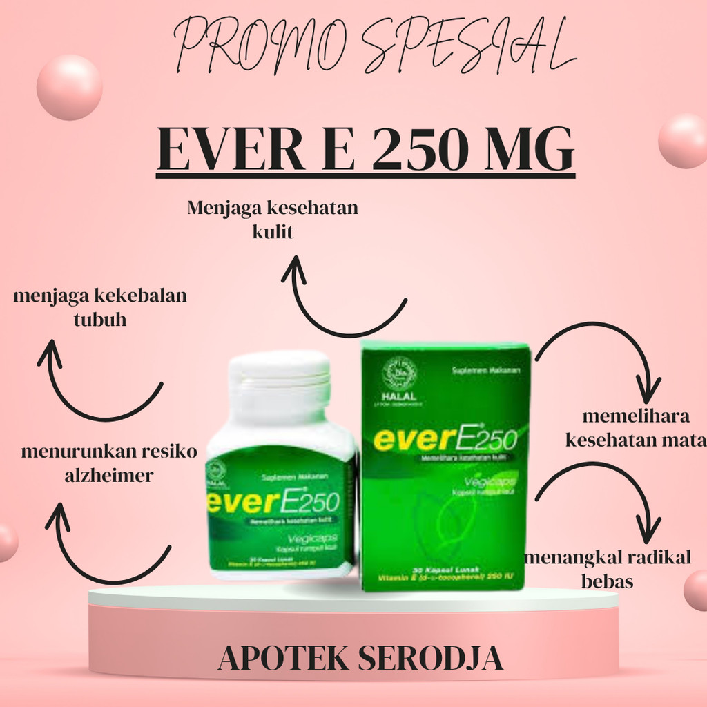 Jual EVER E 250 IU ( 1 BOTOL ISI 30 SOFT CAPSULE) | Shopee Indonesia