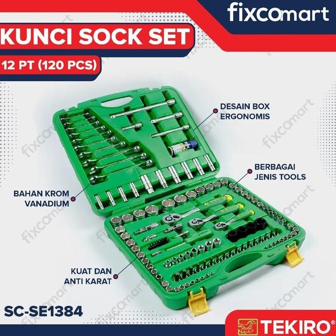 Jual Tekiro Socket Set 1/4-3/8-1/2 Inch 120 Pcs 12Pt / Tekiro Sock Set 120 Pcs | Shopee Indonesia