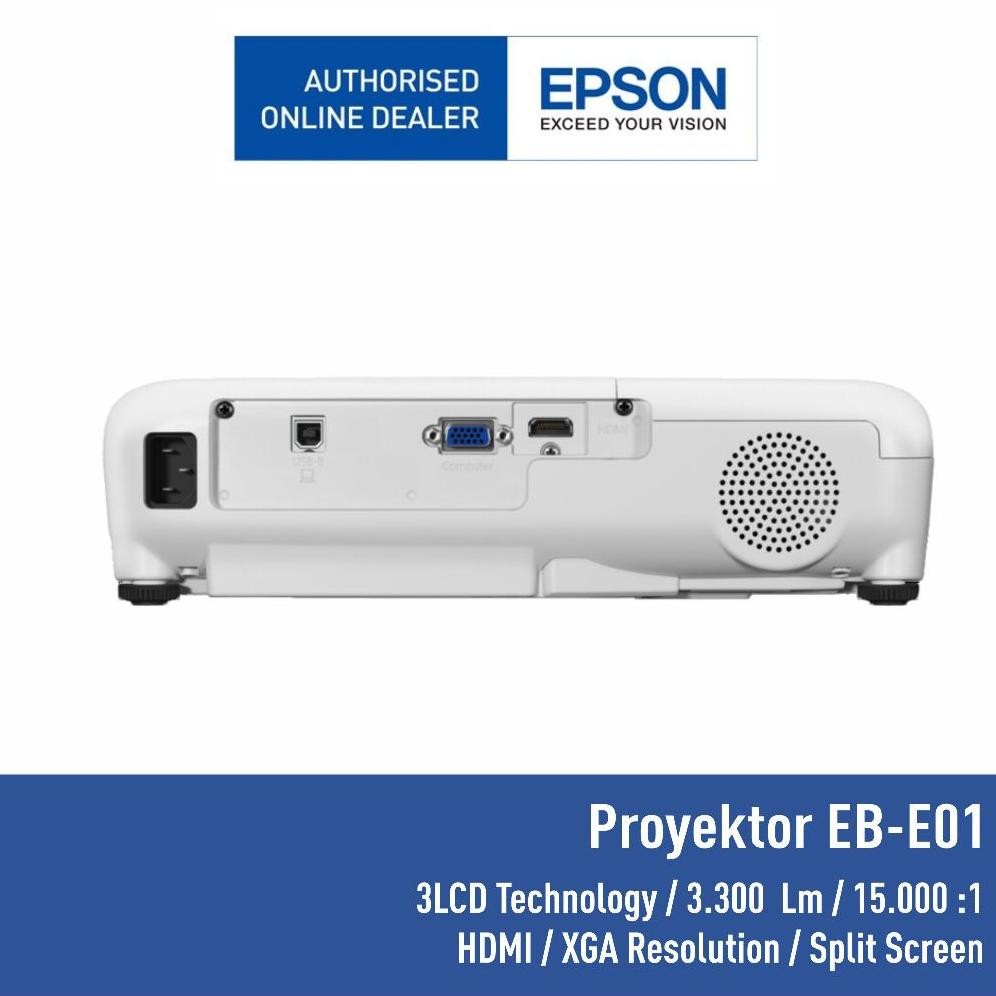 Jual PROYEKTOR EPSON EB-E01 EBE01 EB E01 XGA 3300 LUMENS 3LCD ...